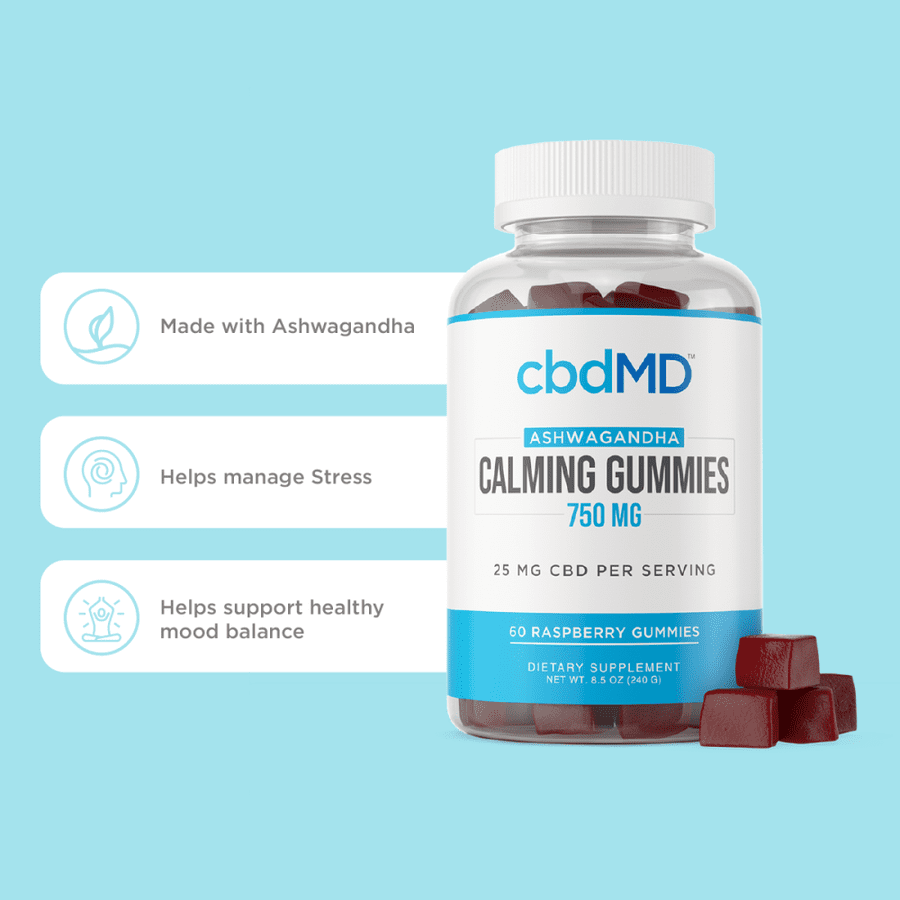 Broad Spectrum CBD Calming Gummies - Raspberry - 60 Count 750mg - CBD ...